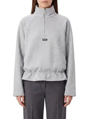 ROTATE BY BIRGER CHRISTENSEN Zip-up Sweatshirt With Drawstring Waist - Grey