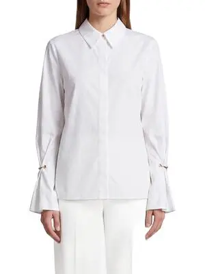 Erika Cavallini Shirt With Embellished Cuffs - White
