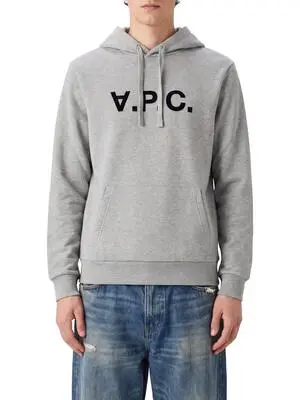 A.p.c. Cotton Logo Hoodie With Kangaroo Pocket - Navy