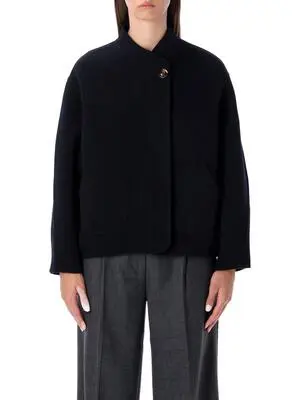 Soeur Collarless Single-breasted Jacket - Deep Navy