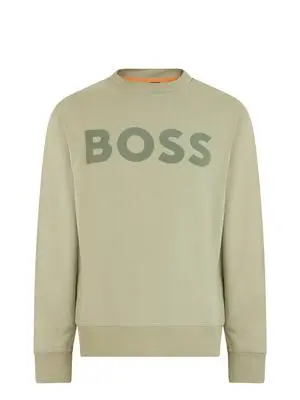 BOSS Modern Logo Cotton Sweatshirt - Khaki