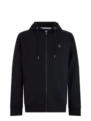 BOSS Hooded Zip Cotton Sweatshirt - Black