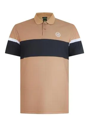 BOSS Technical Fabric Short-sleeve Polo With Contrast Stripe - Beige