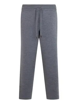 SLOWEAR Stretch Virgin Wool Pants With Elastic Waist - Grey