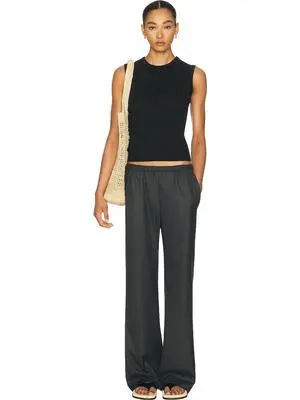 Enza Costa Supima Cotton New Classic Sleeveless Tee - Black