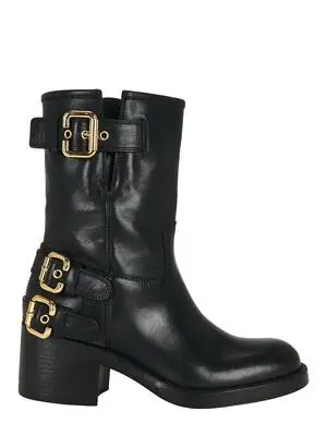 Chloé Dakota Buckled Leather Boots - Black