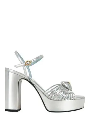 Valentino Garavani Metallic Coeur Royal Sandal - Silver