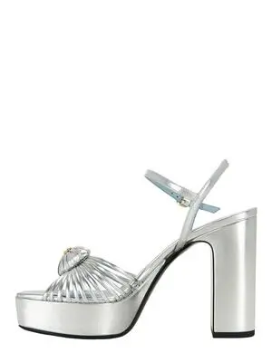 Valentino Garavani Metallic Coeur Royal Sandal - Silver