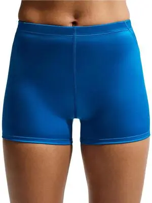 Nike Skims Satin Shine Mid-rise Boyshorts - Cobalt