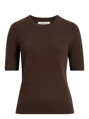 NORDSTROM Cashmere Short Sleeve Crewneck Sweater