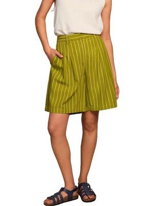 CELTIC & CO. Pleat Front City Shorts - Willow Stripe