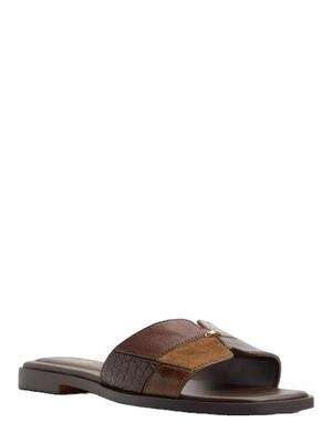 Aldo Itsandalmix Leather Slide Sandal - Open Brown