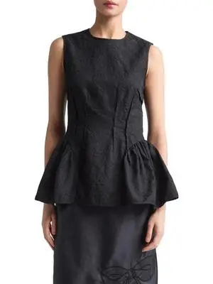 Cecilie Bahnsen Daimi Cotton Blend Matelassé Top - Black