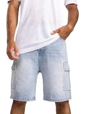 MANIA Cargo Denim Bermuda Shorts - Blue