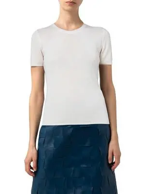 Akris Cashmere & Silk T-shirt - Ecru