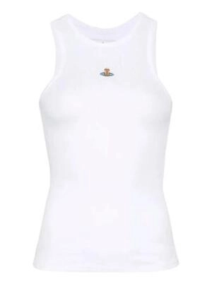 VIVIENNE WESTWOOD Ribbed Tank Top - White