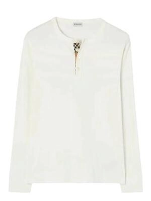 Burberry Henley Long Sleeve Shirt - Chalk