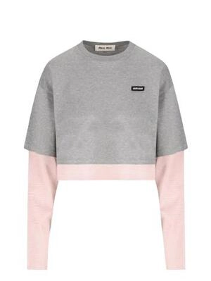 MIU MIU Miu Miu Layered Crewneck Sweatshirt