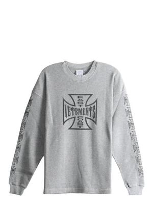 Vetements Big Biker Cross Waffle Longsleeve Top - Grey