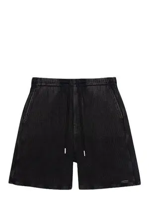 HONOR THE GIFT Rib Knit Drawcord Shorts - Black