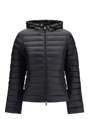 Moncler Igelhood Short Down Jacket In Longue Saison - Black