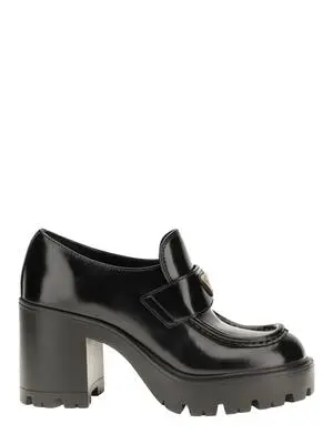 Prada PRADA Leather Heeled Loafers Black