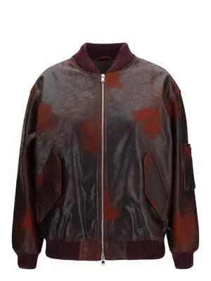 VALSTAR Valstar Oversized Crackle Nappa Leather Bomber Jacket