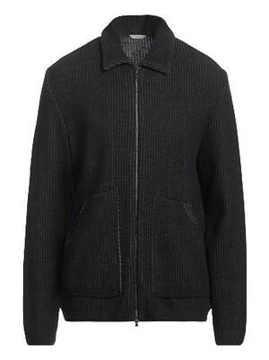MANUEL RITZ Ribbed-knit Cardigan In Acrylic, Wool, And Alpaca Wool Blend - Midnight Blue
