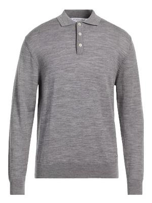 MANUEL RITZ Wool Knit Polo Shirt - Grey