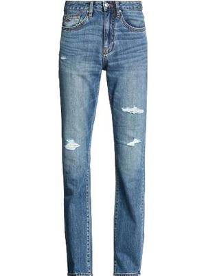 Armani Exchange Tapered Distressed Denim Jeans - Blue