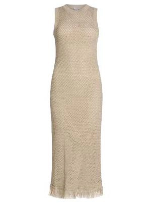 Peserico Midi Dress Size Linen, Cotton - Beige