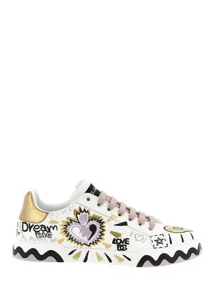 Dolce & Gabbana Portofino' Sneakers With Graffiti Art - Multicolor