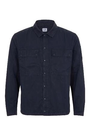 C.P. COMPANY Overshirt With Long Sleeves And Flap Pockets - Blue