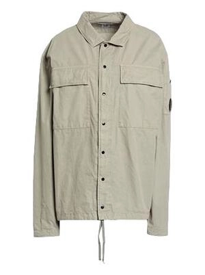 C.P. COMPANY Overshirt With Long Sleeves And Flap Pockets - Grey