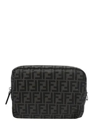 Fendi Medium Ff Logo Beauty Case - Brown