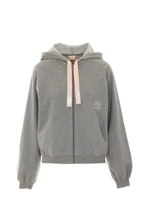 Repetto Logo Zip Up Hoodie - Gray