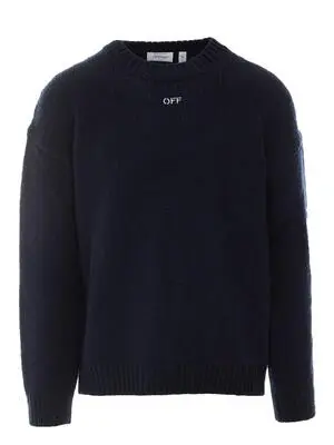 Off-White Wool Arrow Maxi Embroidery Sweater - Blue
