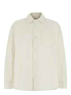 AMI Paris White Shirt With Classic Collar And Tone-on-tone Adc Embroidery On The Front In Cotton For - Multicolor