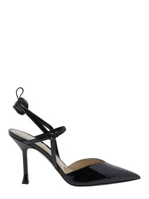 Fendi Very Colibri Slingback Heels In Patent Leather - Black