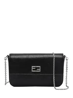 Fendi Wallet On Chain Tube With Ff Baguette Logo - Black