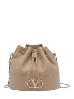 Valentino Garavani Vlogo Signature Bucket Bag - Cream