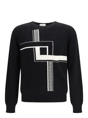 Versace Greca Incrocio Sweater - Black