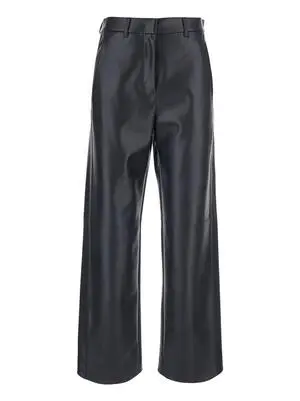 Max Mara S Sospiro Pants With Pockets And Visible Hems In Blue - Multicolor
