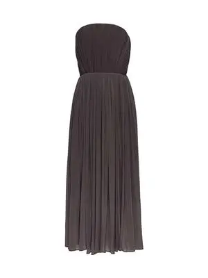 Magda Butrym Strapless Pleated Corset Dress - Brown