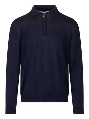 Kiton Zip-neck Polo Sweater - Blue