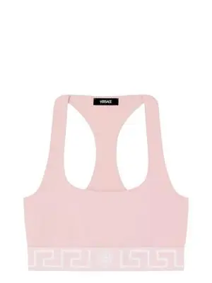 Versace Greca Border Scoop Neck Triangle Bra - Pink