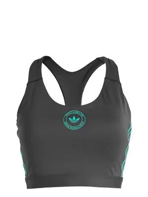 ADIDAS ORIGINALS Racerback Logo Cropped Sports Bra - Black