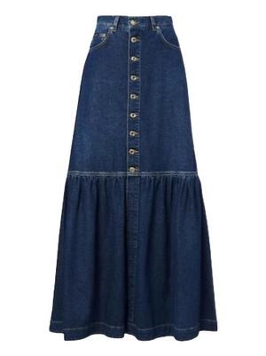 DOLCE & GABBANA Dolce & Gabbana Denim Tiered Maxi Skirt