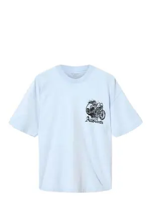 ALLSAINTS Panhead Oversized Graphic T-Shirt Blue Villa