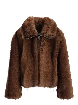 AL DUCA DAOSTA 1902 Faux Fur Jacket With Zip Closure - Brown